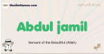 Abdul Jamil muslim boys name and meaning, islamic boys name Abdul Jamil