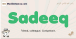 Sadeeq muslim boys name and meaning, islamic boys name Sadeeq